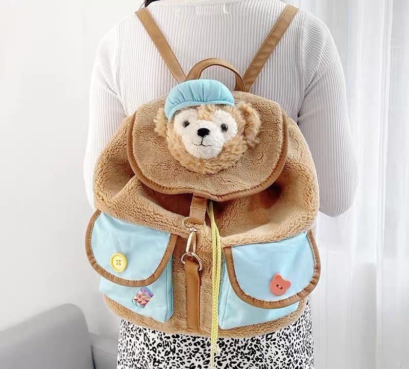 Shellie May and Duffy Bear Fleece Backpack, Women's Fashion, Bags ...