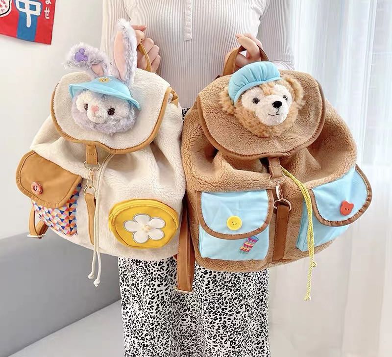 Shellie May and Duffy Bear Fleece Backpack, Women's Fashion, Bags ...