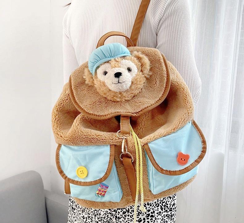 Shellie May and Duffy Bear Fleece Backpack, Women's Fashion, Bags ...