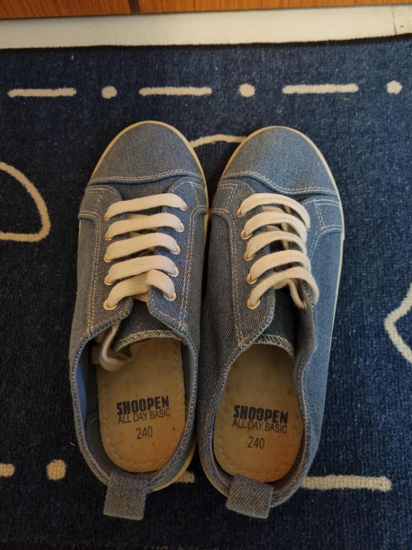 Shoopen denim like sneaker from korea, Women's Fashion, Footwear ...