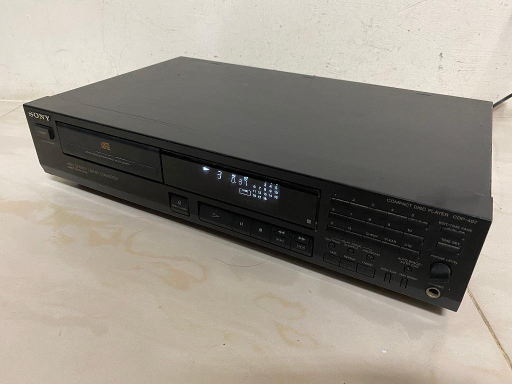 SONY CDP 497 CD撥放器 CD播放機 日本製造, 耳機及錄音音訊設備, 音樂播放裝置 MP3及CD 播放器在旋轉拍賣