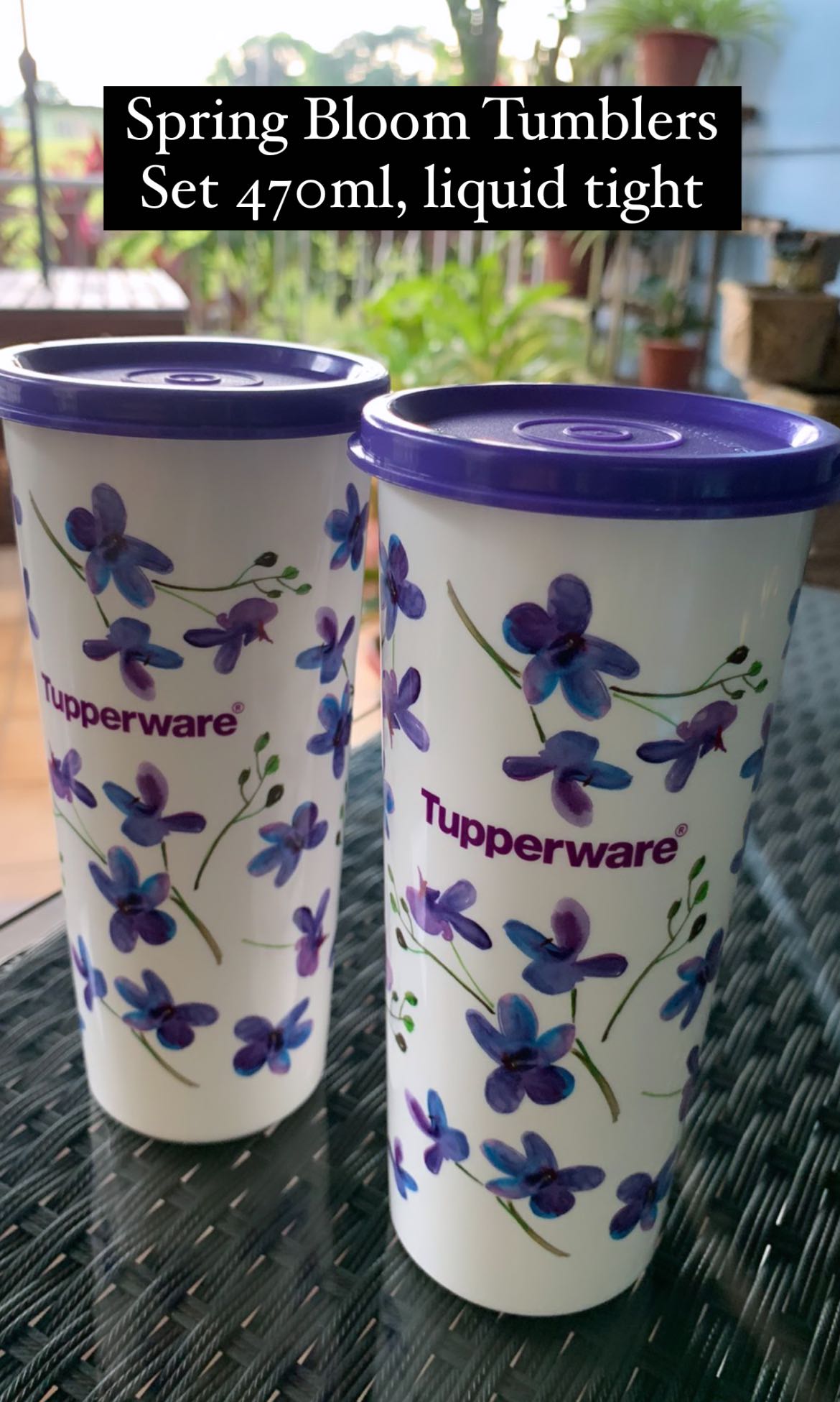 Tupperware Spring Bloom Tumblers, Furniture & Home Living, Kitchenware ...