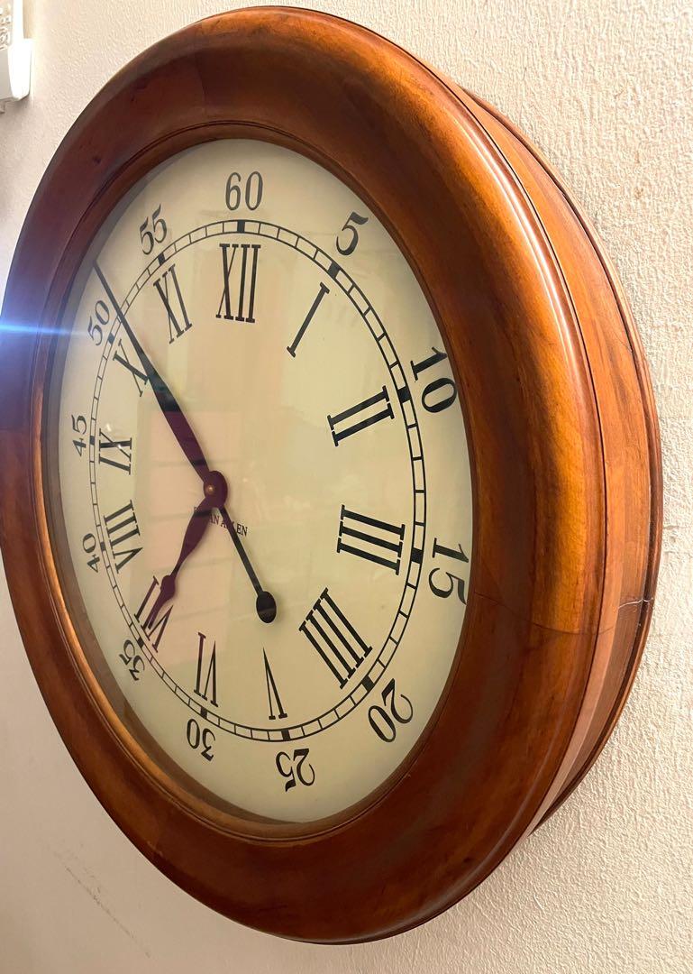 Vintage Ethan Allen Huge Solid Wood Clock 65x65x10cms / 9kg, Furniture ...