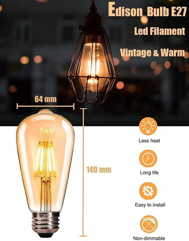 Vintage Led Edison Bulb Cmyk Vintage Light Bulb 4w 40w Equivalent