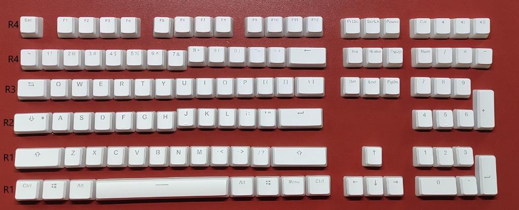 White Pudding Keycaps 130+ keys (also available in black), Computers ...