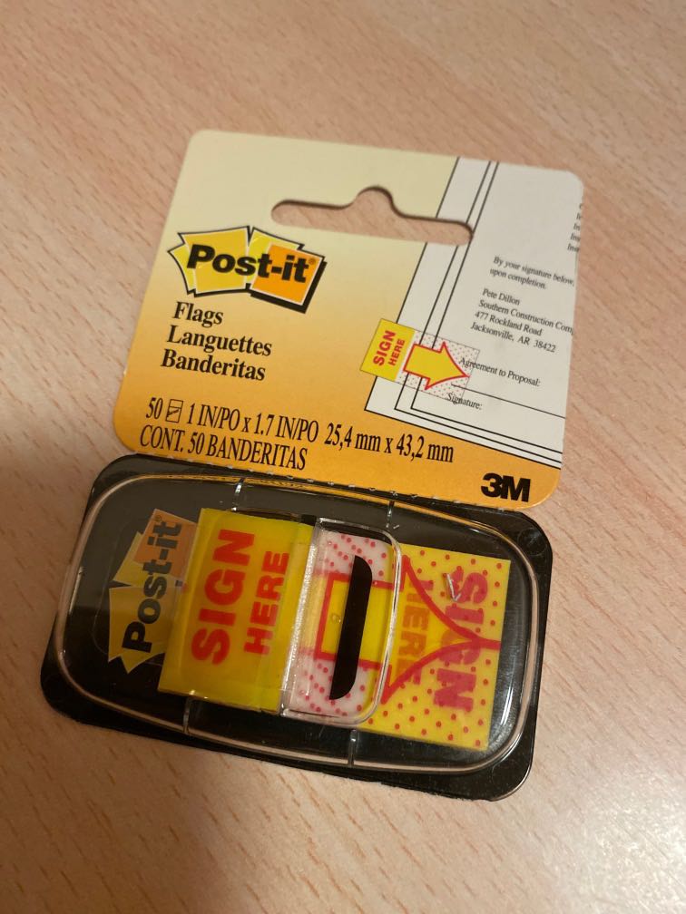 3M Post it - Sign in Here, 興趣及遊戲, 手作＆自家設計, 文具 - Carousell