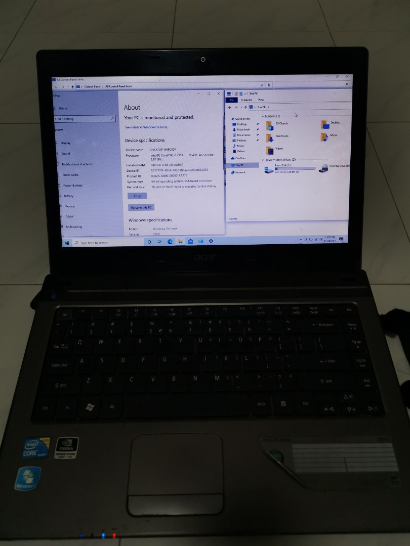 Acer aspire 473g-i5 M480 8gb ram 500gb sshd, Computers & Tech, Laptops ...