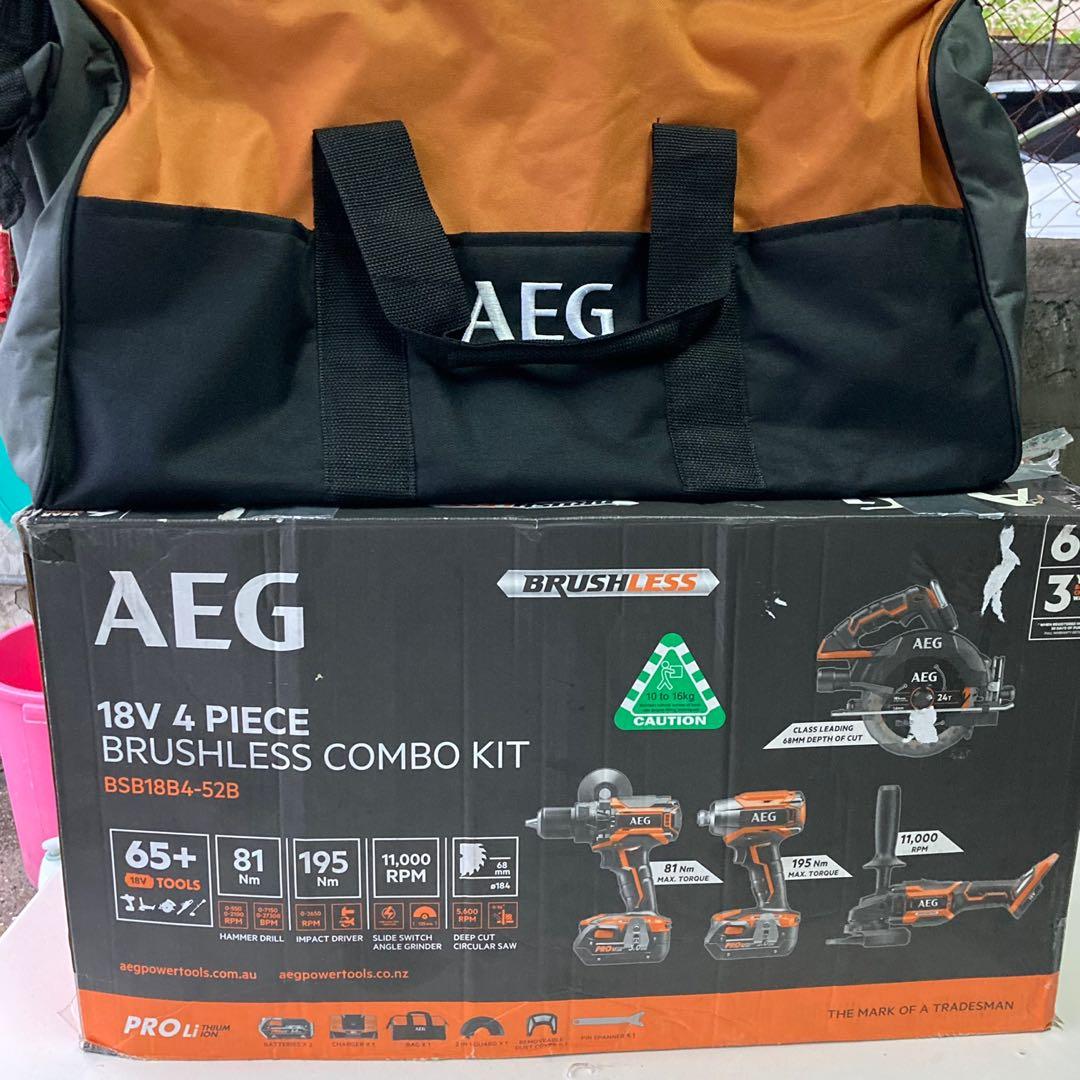 AEG BRUSHLESS POWERLESS 18V combo kit, Commercial & Industrial ...