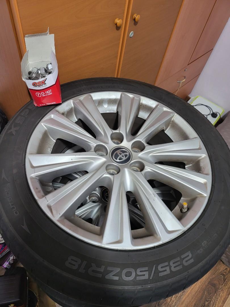 Alphard Vellfire 18 inch rims with tyres and free Tpms, Car Accessories ...