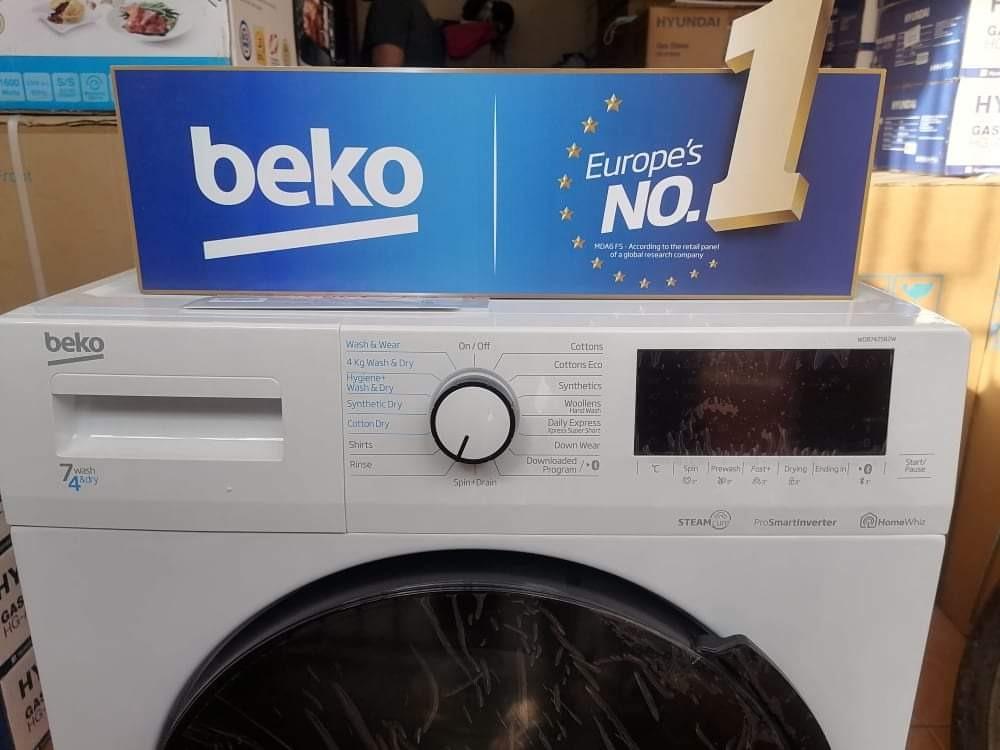 Beko Washer Dryer WDB7425R2W, TV & Home Appliances, Washing Machines ...