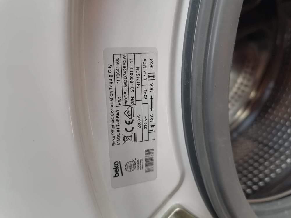 Beko Washer Dryer WDB7425R2W, TV & Home Appliances, Washing Machines ...