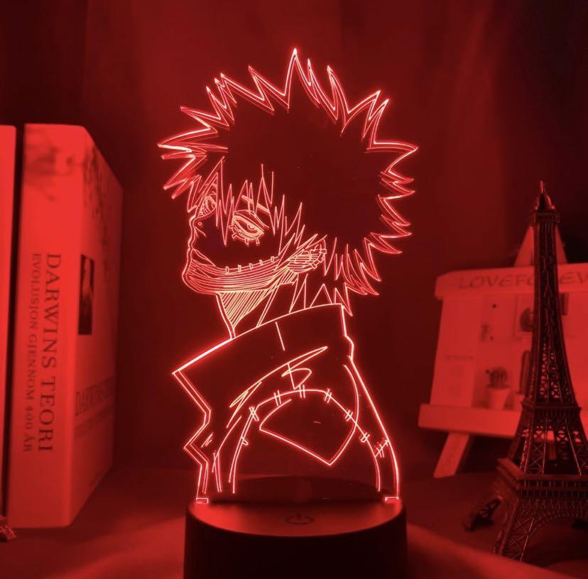 bnha mha dabi acrylic board light lamp/light stand, Furniture & Home ...