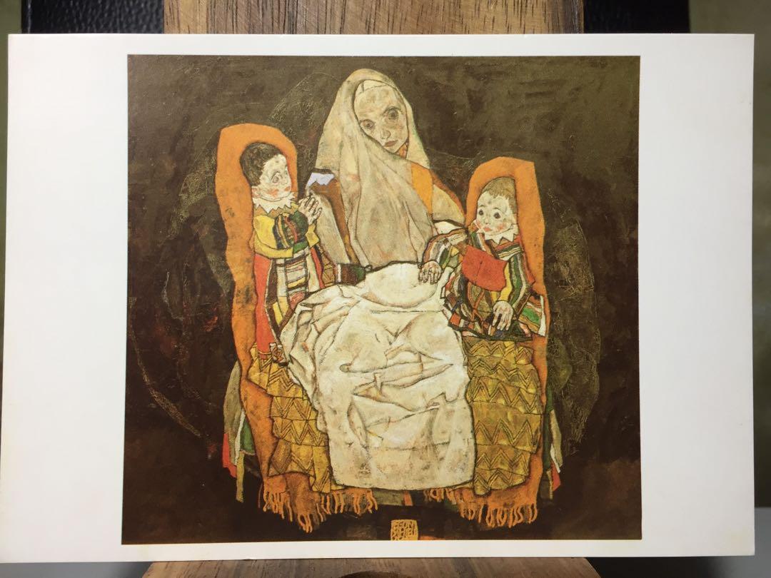 Egon Schiele: Mother with Two Children III, 1917, Art Postcard unused ...