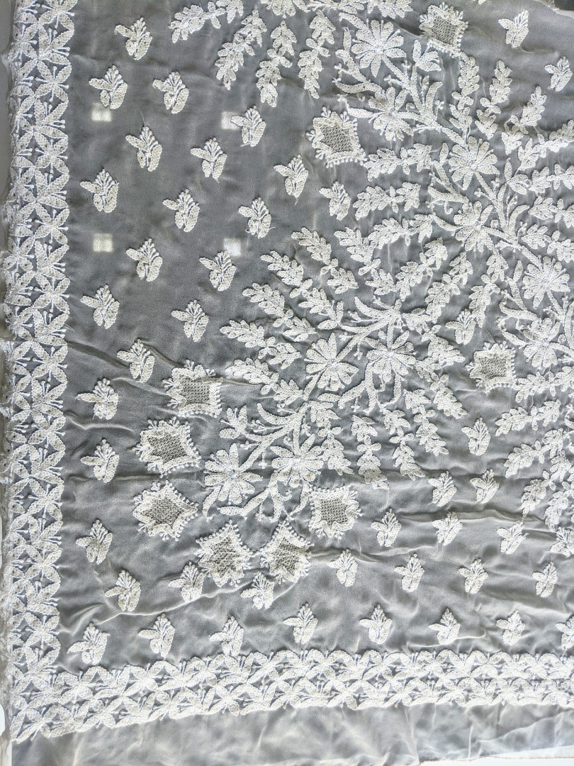 Embroidery saree (Lucknow Embroidery), Women's Fashion, Dresses & Sets ...