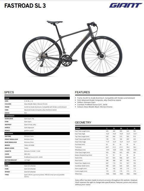 Fastroad SL3_Giant Fitness / Road bike, Sports Equipment, Bicycles ...