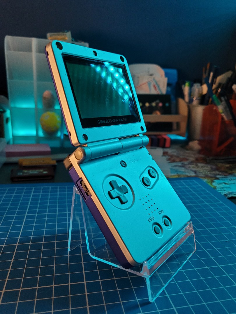 Gameboy Advance SP AGS-001 Blue/ Silver Two-tone GBA game boy console ...