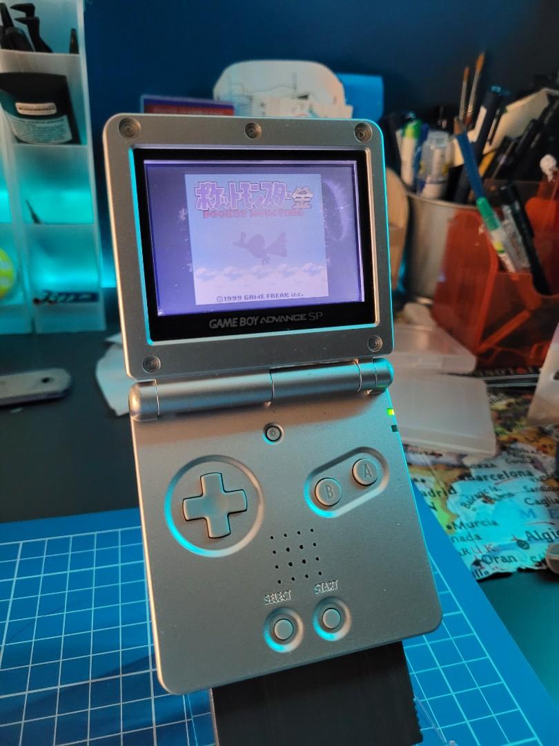 Gameboy Advance SP AGS-001 Blue/ Silver Two-tone GBA game boy console ...