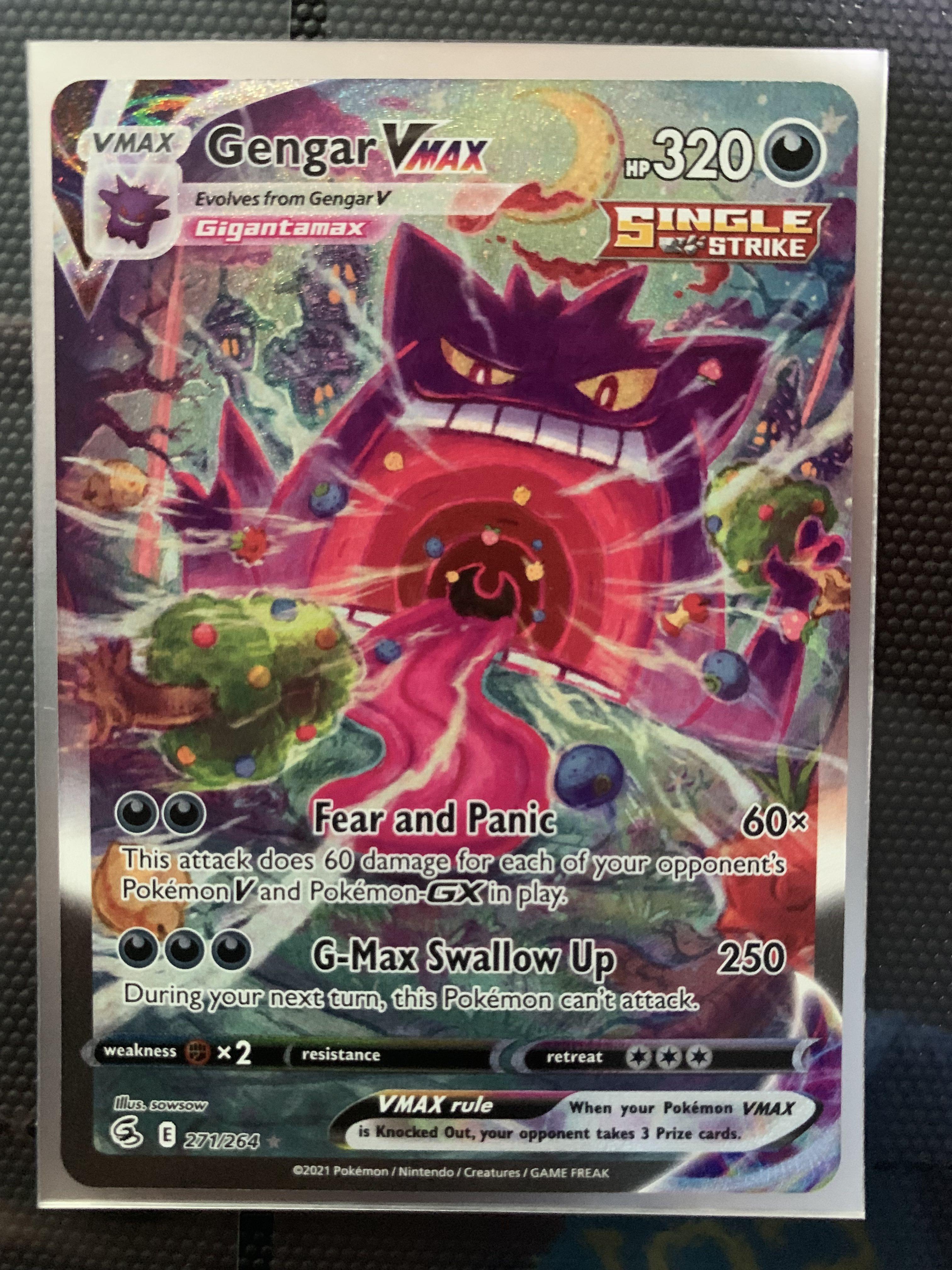 Gengar VMAX Alternate Art Secret Rare - Fusion Strike, Hobbies & Toys ...