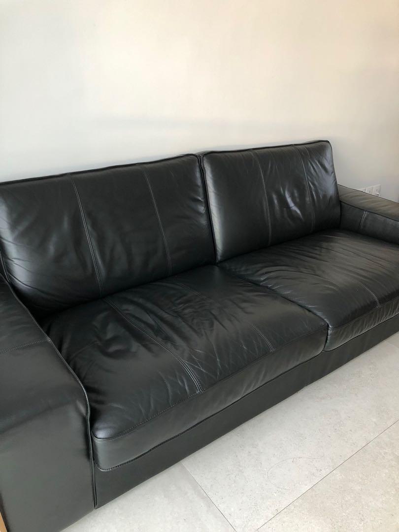 IKEA Kivik 3 Seater Leather Sofa, Furniture & Home Living, Furniture ...