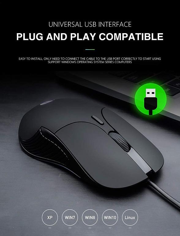 INPHIC PB1 Wired Gaming Mouse [4800 DPI] [RGB Breathing Light] [Silent ...