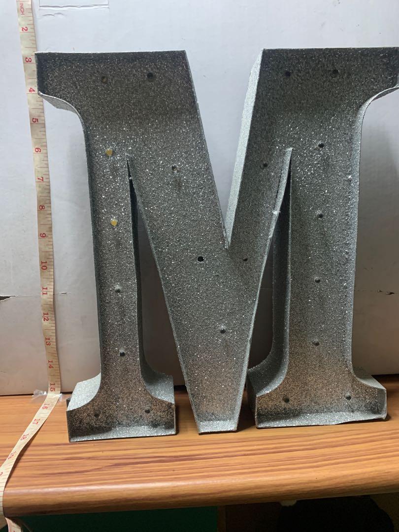 Letter standee M with light, Furniture & Home Living, Home Decor, Other ...
