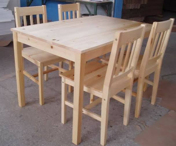 Palochina wood 4seater Dining Set 09498310053, Furniture & Home Living ...