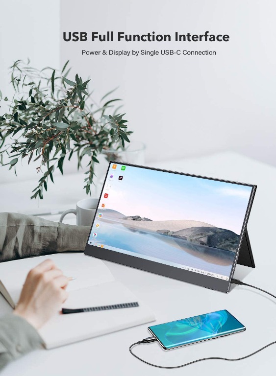 Portable Monitor, cdisplay 15.6 Inch External Monitor, 1080 Full HD IPS ...