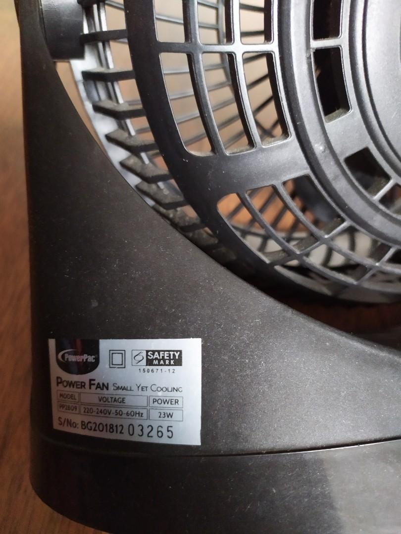 Powerpac desk fan, Furniture & Home Living, Lighting & Fans, Fans on ...