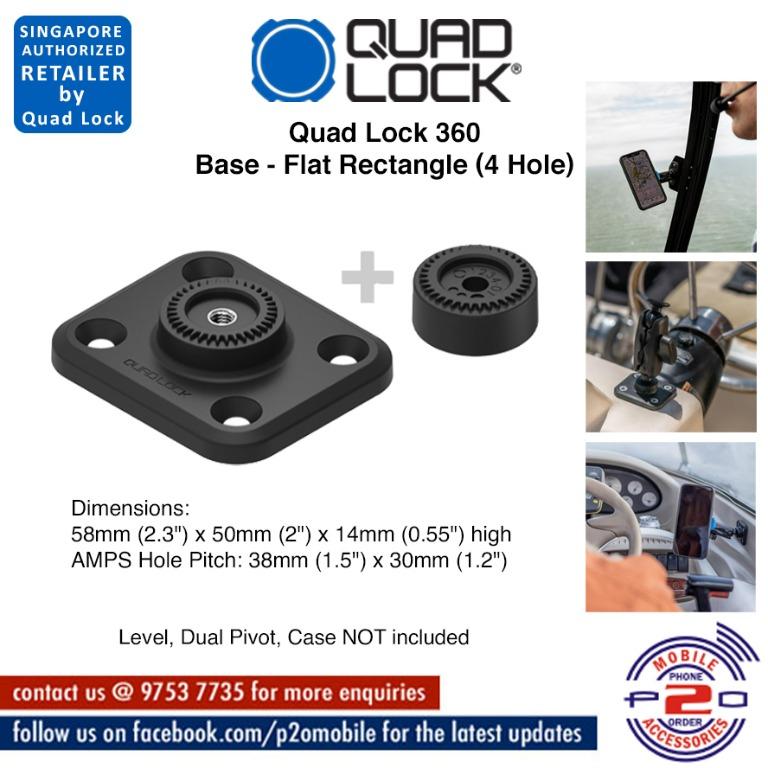 Quad Lock 360 Base - Flat Rectangle (4 Hole), Sports Equipment, Fishing ...