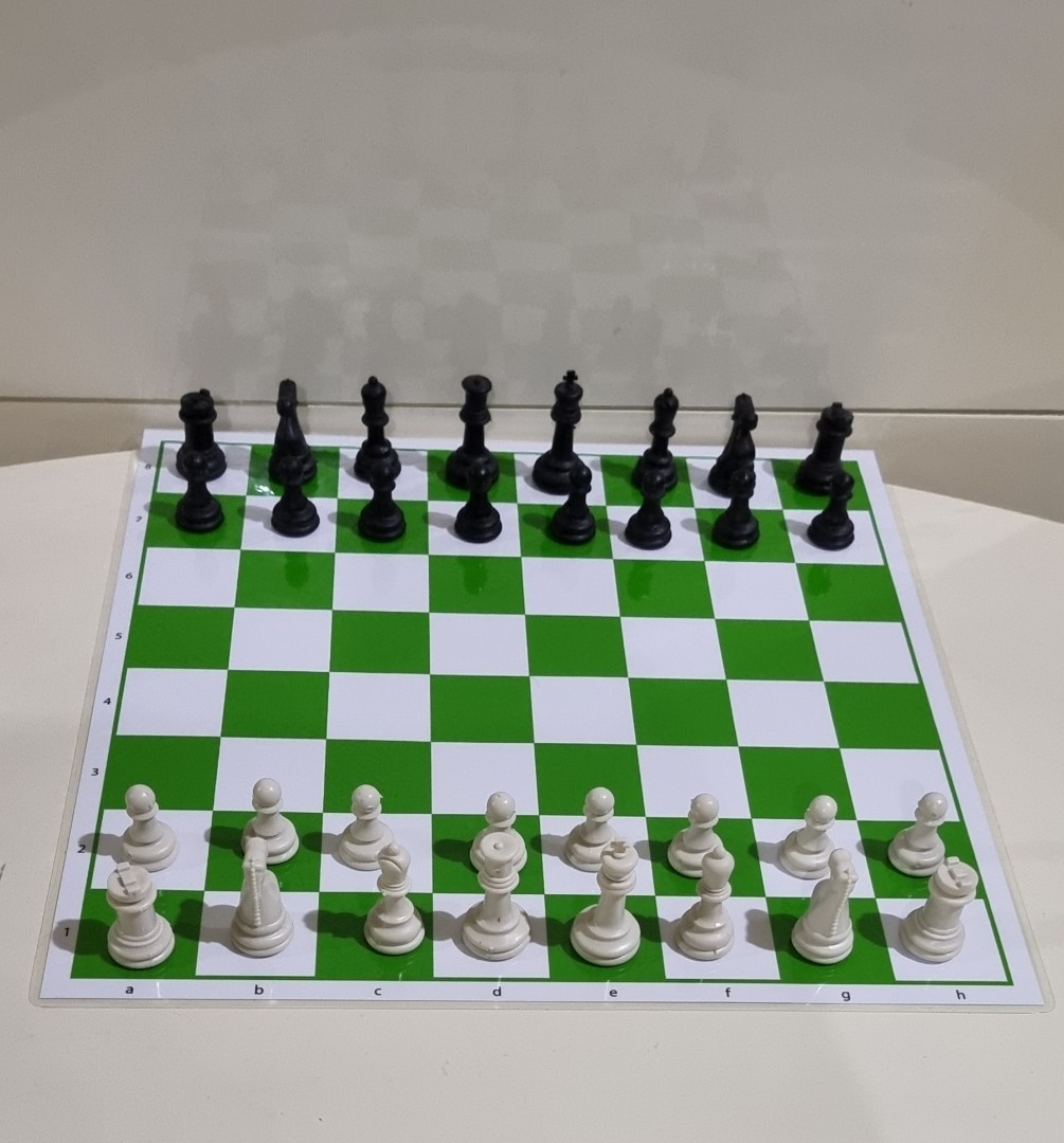 Small Chess Set, about 30x 30 cm Laminated Board; light weight & less ...