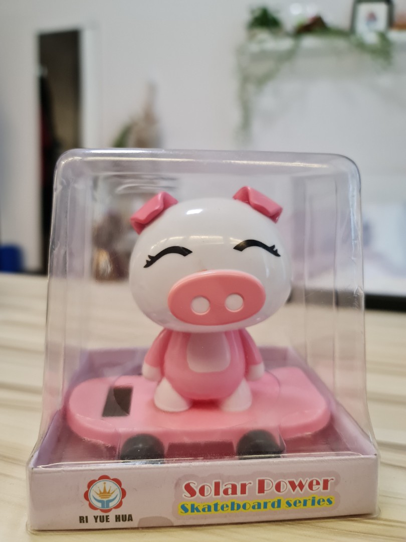Solar Power Skateboard Pig Figurine, Babies & Kids, Infant Playtime on ...