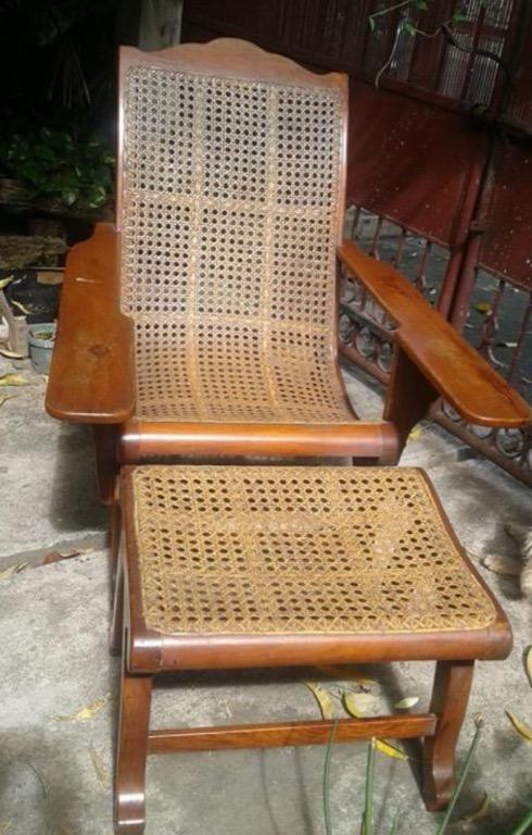 Solihiya butaka with footrest, Furniture & Home Living, Furniture ...