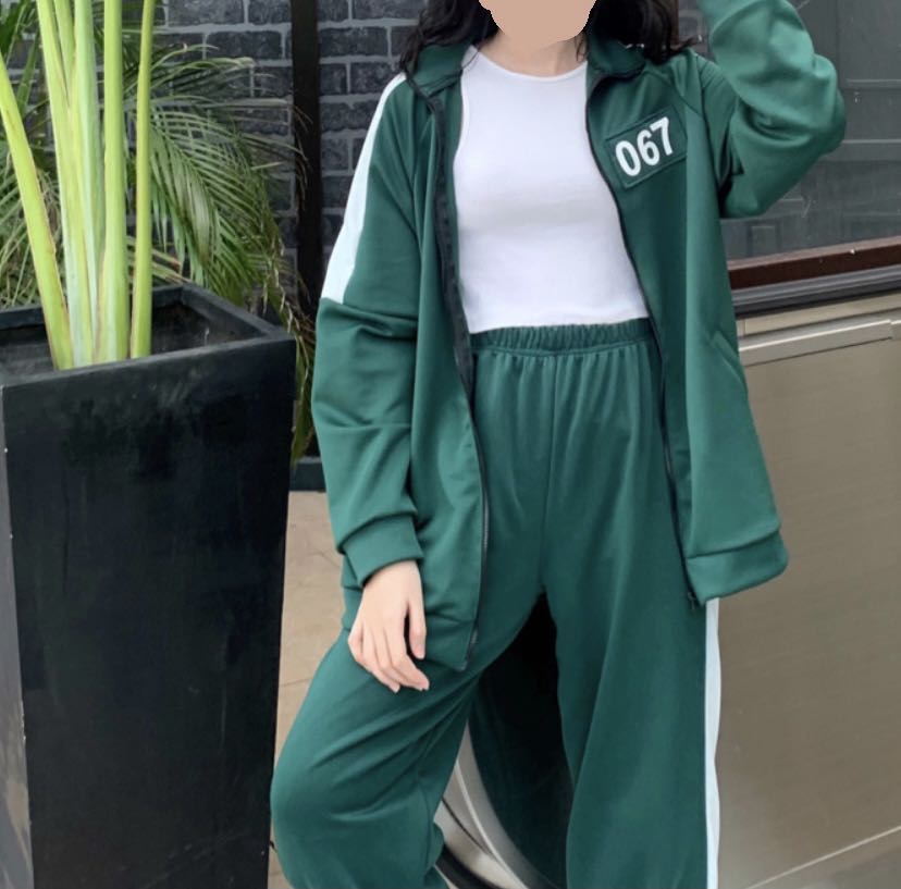 squid game 067 terno jacket and pants, Women's Fashion, Dresses & Sets ...
