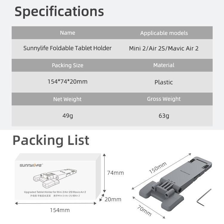 SUNNYLIFE iPad Tab Tablet Holder Extension Bracket Mount for DJI MAVIC ...