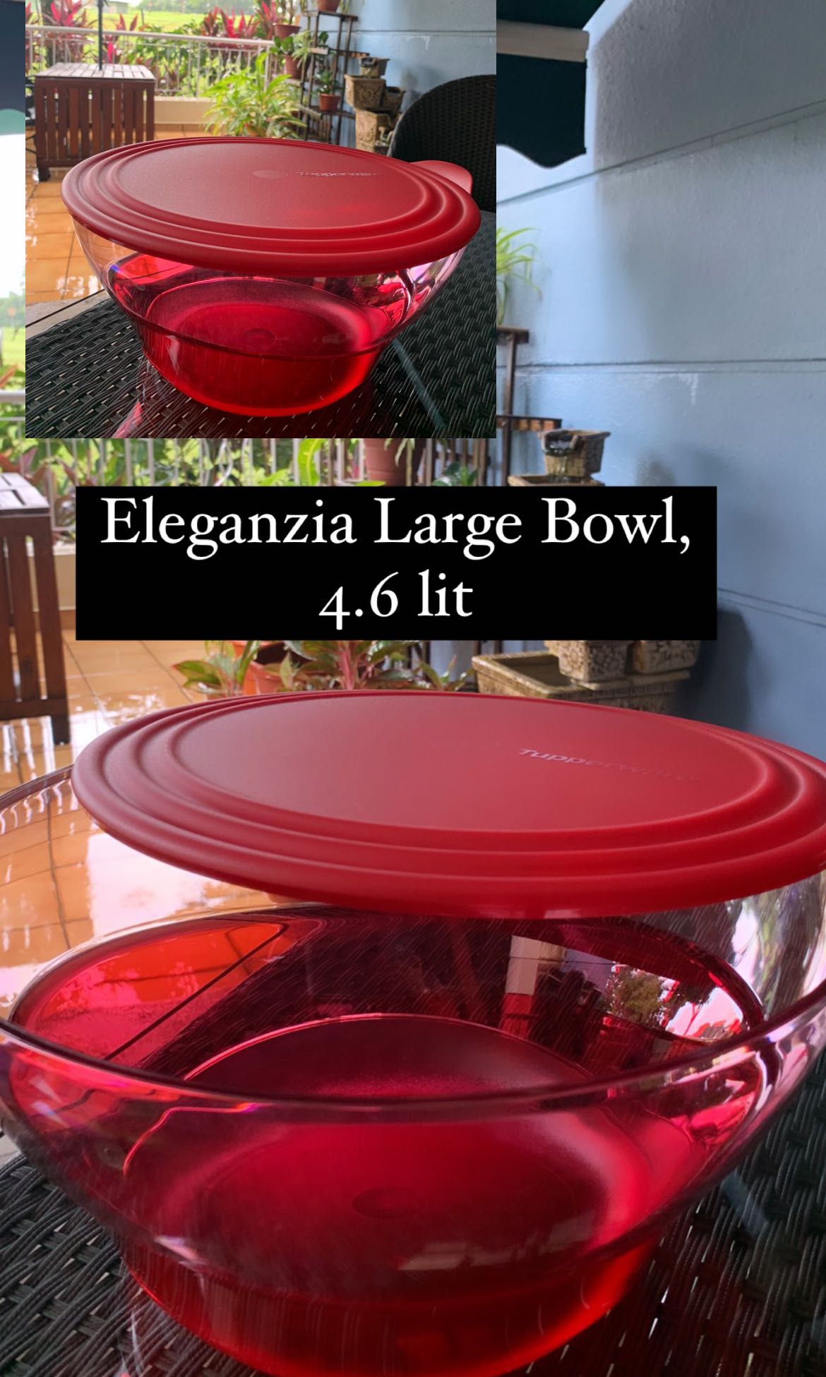 Tupperware Eleganzia Large Bowl, Furniture & Home Living, Kitchenware ...
