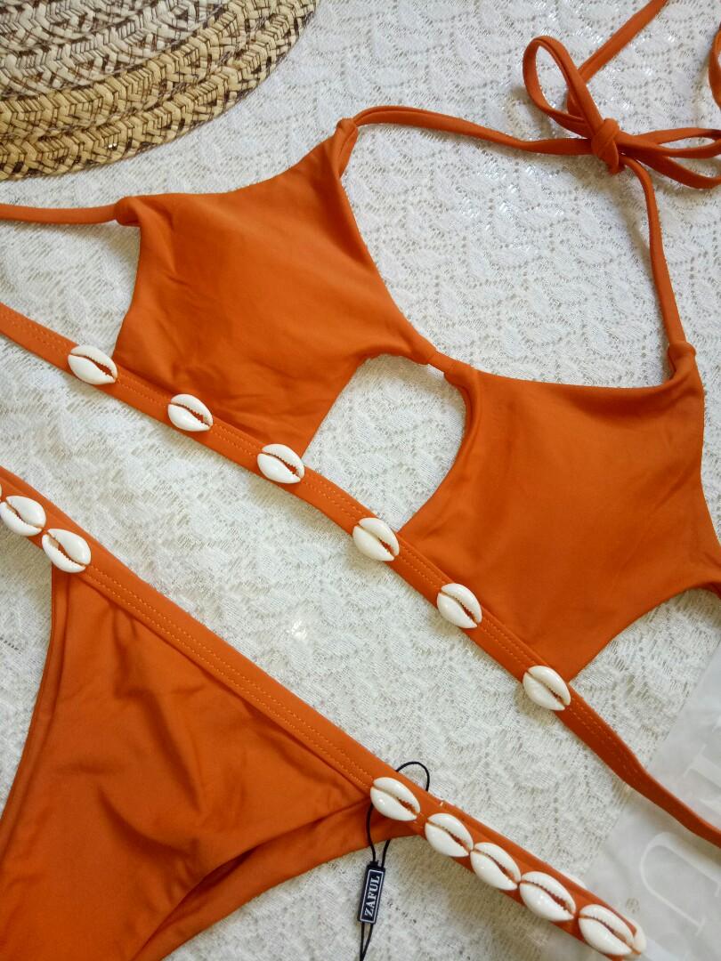 ZAFUL Orange Shells Bikini Swimsuit - Large, Women's Fashion, Swimwear ...