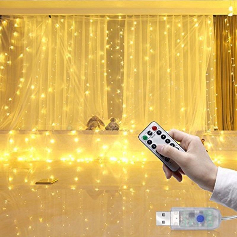🔥 [SALE] PO LED Curtain Fairy Lights (White, Blue, Warm white, Multi ...