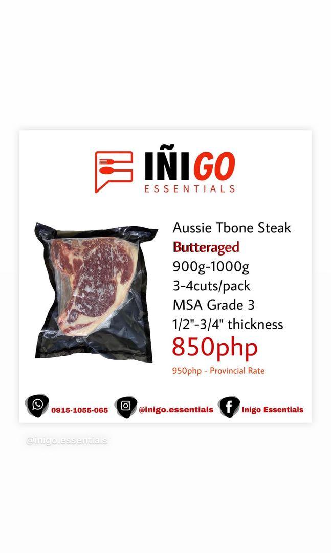 Australian T-bone steak butteraged, Food & Drinks, Chilled & Frozen ...