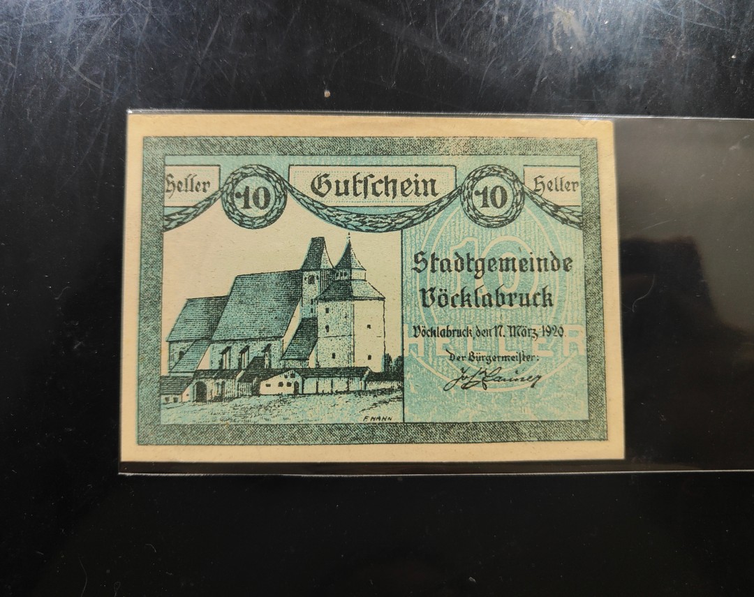 Austria Notgeld 1920 10 Heller Banknote Currency AU, Hobbies & Toys ...