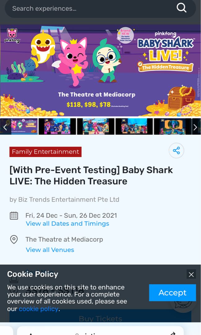 Baby shark concert tickets, Tickets & Vouchers, Event Tickets on Carousell