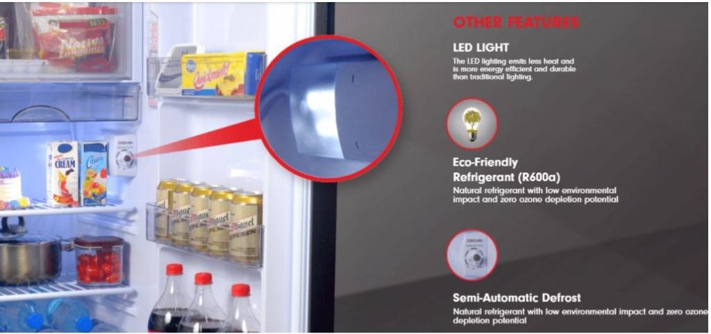 Condura CSD600SAi 6.7 cu.ft. Single Door Refrigerator Inverter, TV ...