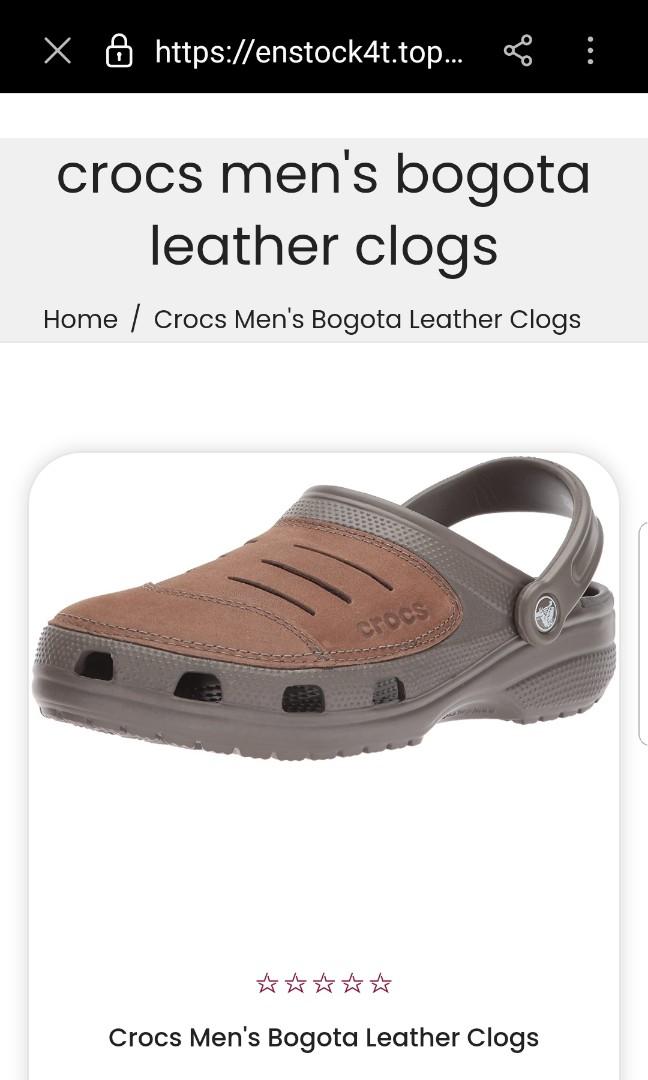 Crocs Bogota Leather Clogs, Men's Fashion, Footwear, Slippers & Slides ...