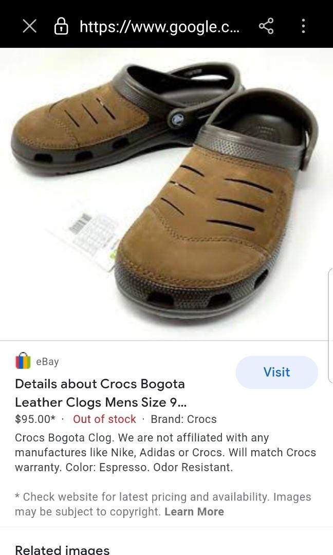 Crocs Bogota Leather Clogs, Men's Fashion, Footwear, Slippers & Slides ...
