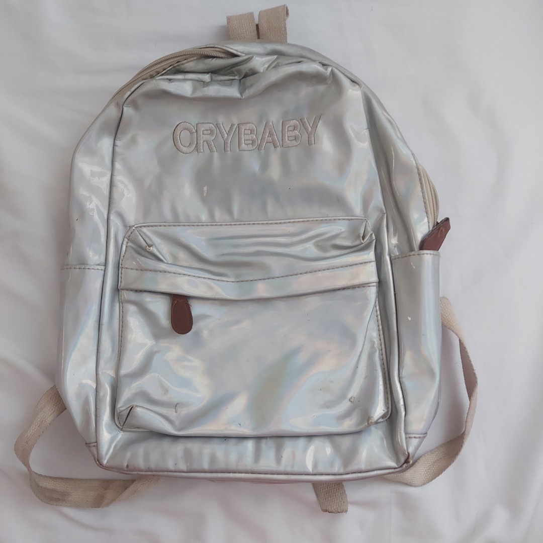 Crybaby Holographic Silver Backpack Melanie Martinez, Women's Fashion ...