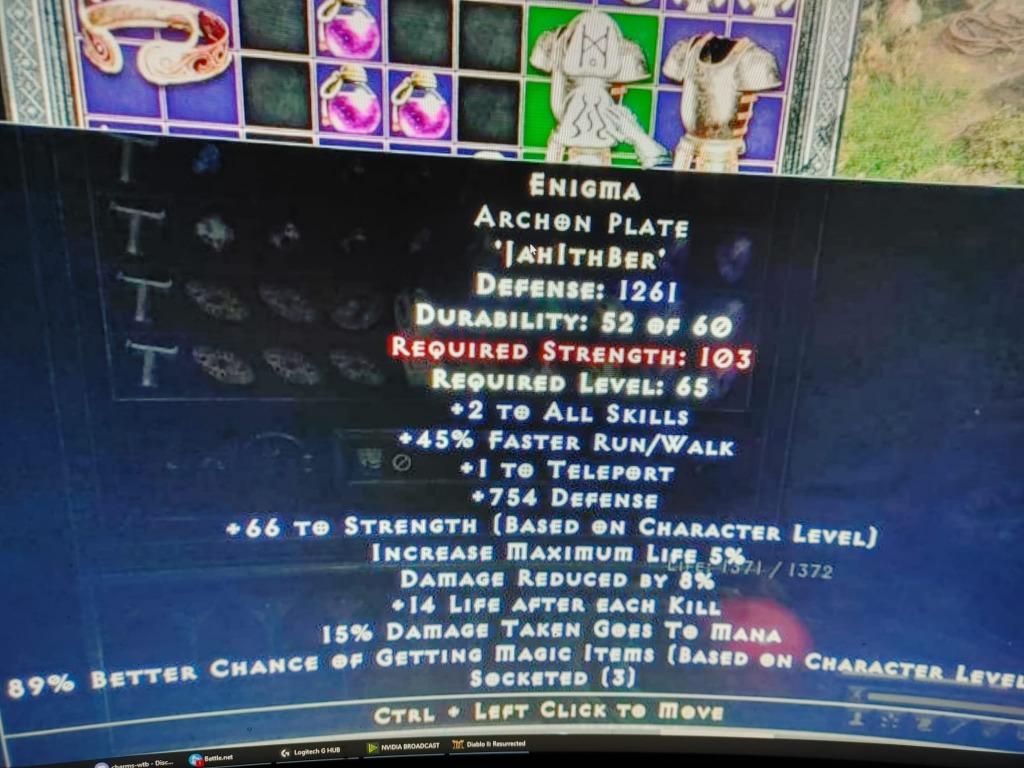 diablo 2 d2r archon enigma promo, Video Gaming, Video Games, Others on Carousell