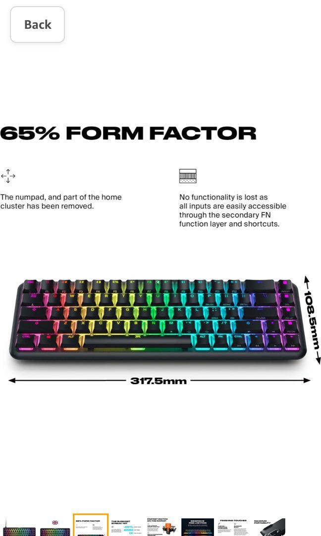FNATIC STREAK65 - Compact RGB Gaming Mechanical Keyboard - Fnatic Speed ...