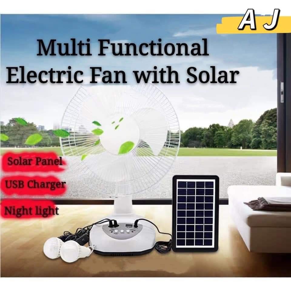 GDLITE Rechargeable fan with solar panel, TV & Home Appliances, Air ...