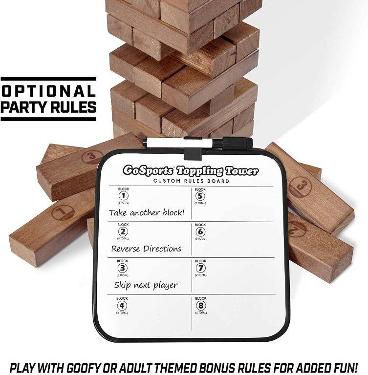 GoSports Large Toppling Tower with Bonus Rules - Starts at 1.5' and ...