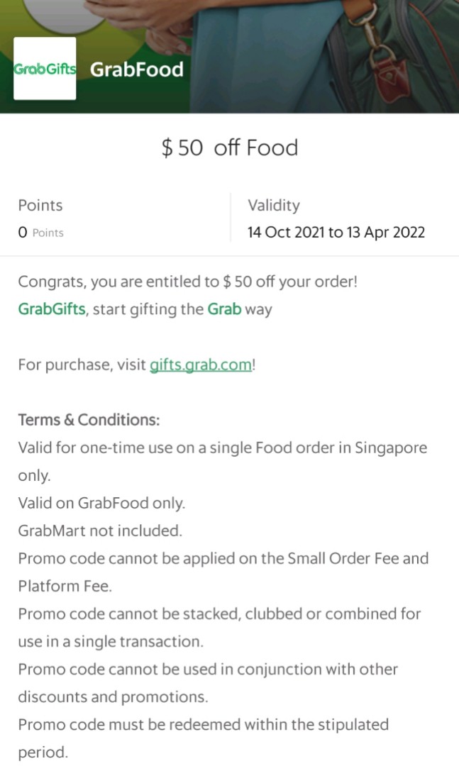 Grabfood E-Voucher $400, Tickets & Vouchers, Vouchers on Carousell