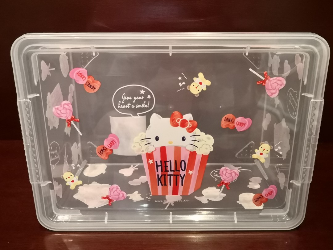 Hello Kitty storage box 10x25x18cm (Sanrio Original), Furniture & Home ...
